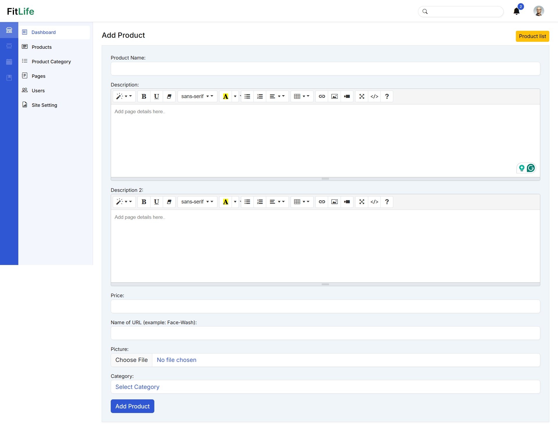 Free PHP e-Commerce Website with Admin Section Template