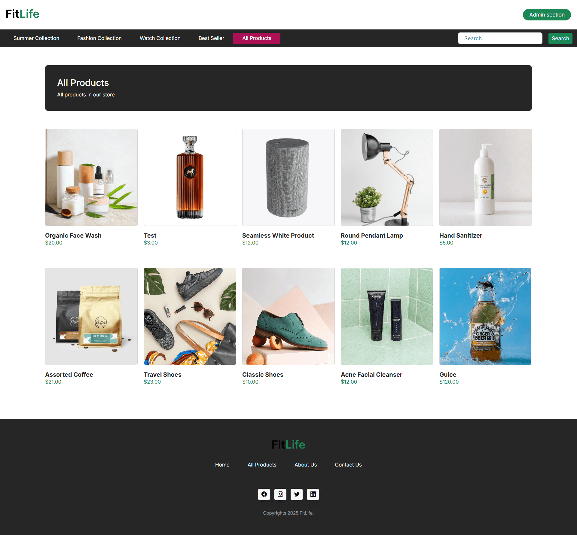 Free PHP e-Commerce Website with Admin Section Template